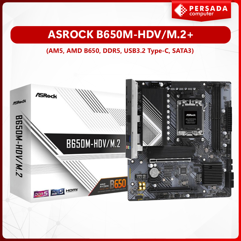 Jual ASRock B650M-HDV/M.2 (AM5, AMD B650, DDR5, USB3.2 Type-C, SATA3 ...