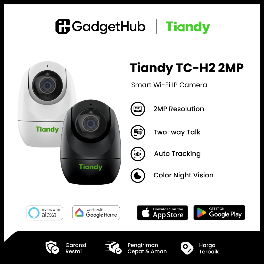 Jual Tiandy TC-H2 2MP Kamera CCTV Wireless WiFi Indoor Smart IP Camera ...
