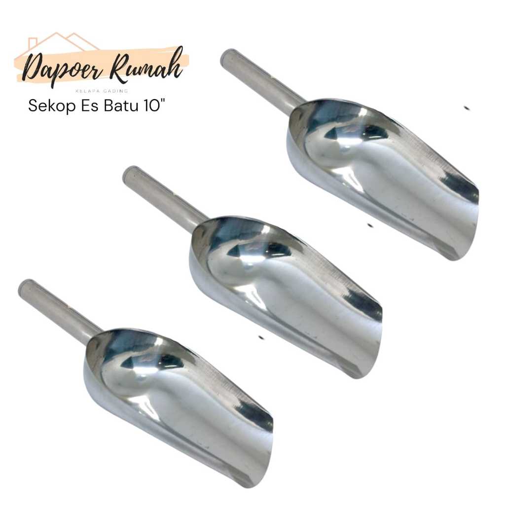 Jual SKOP ES BATU STAINLESS 10 INCH/SCOOP ICE CUBE/SEROK BIJI BIJIAN ...