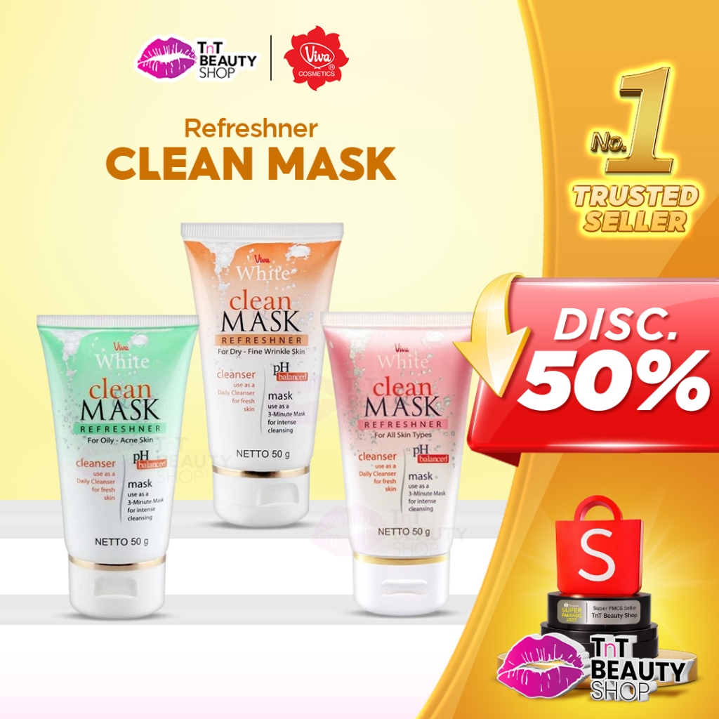Jual Viva White Clean Mask Refreshner Face Cleanser / Masker 50g | TnT ...