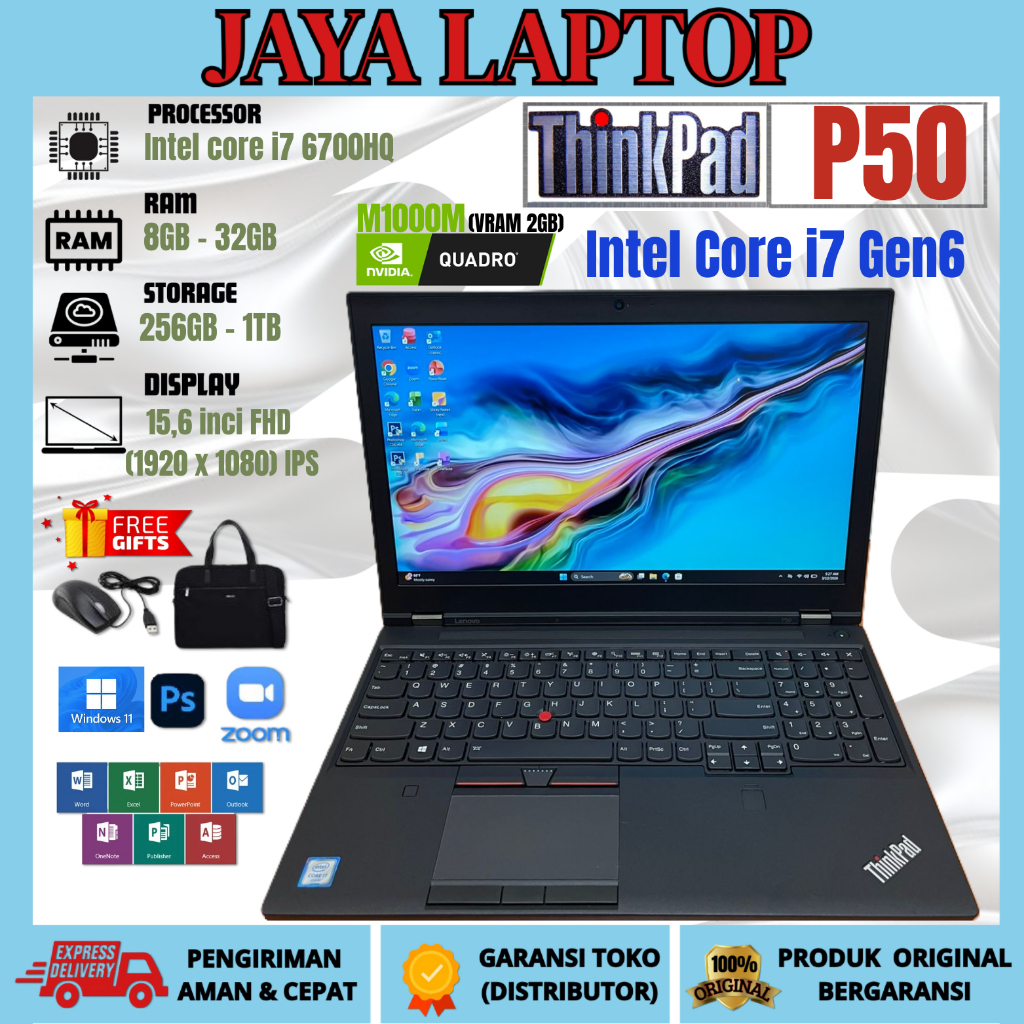 Jual LAPTOP LENOVO ThinkPad P50 Intel Core i7 Gen6 Nvidia Quadro ...