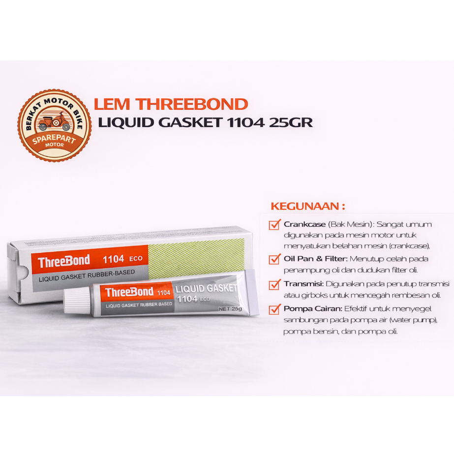 Jual LEM THREEBOND LIQUID GASKET RUBBER 1104 LEM TRIBON 25 GRAM ...