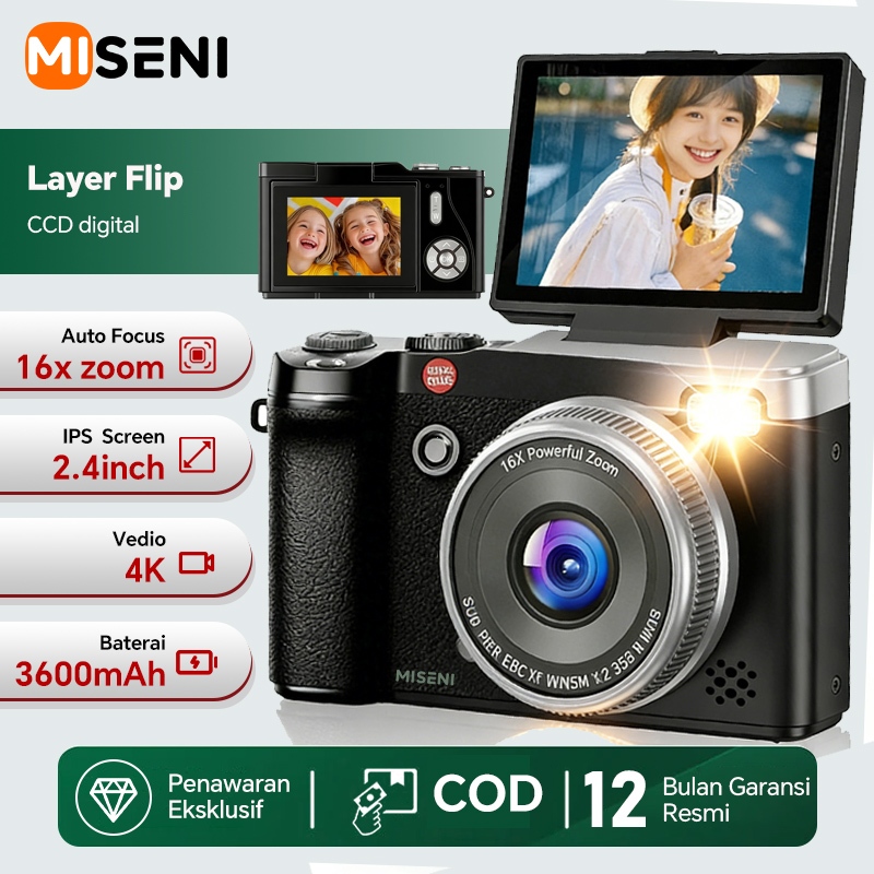 Jual MISENI Baru 2025 Digital CCD Camera Auto Focus 64MP 4K HD Kamera 2 ...