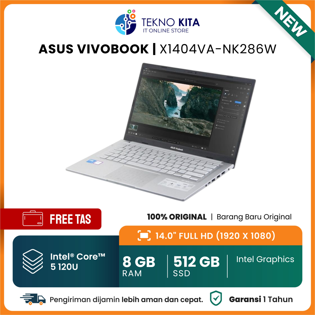 Jual Laptop Sekolah & Kuliah Asus Core 5 120U - 8GB - 512GB SSD - 14 ...
