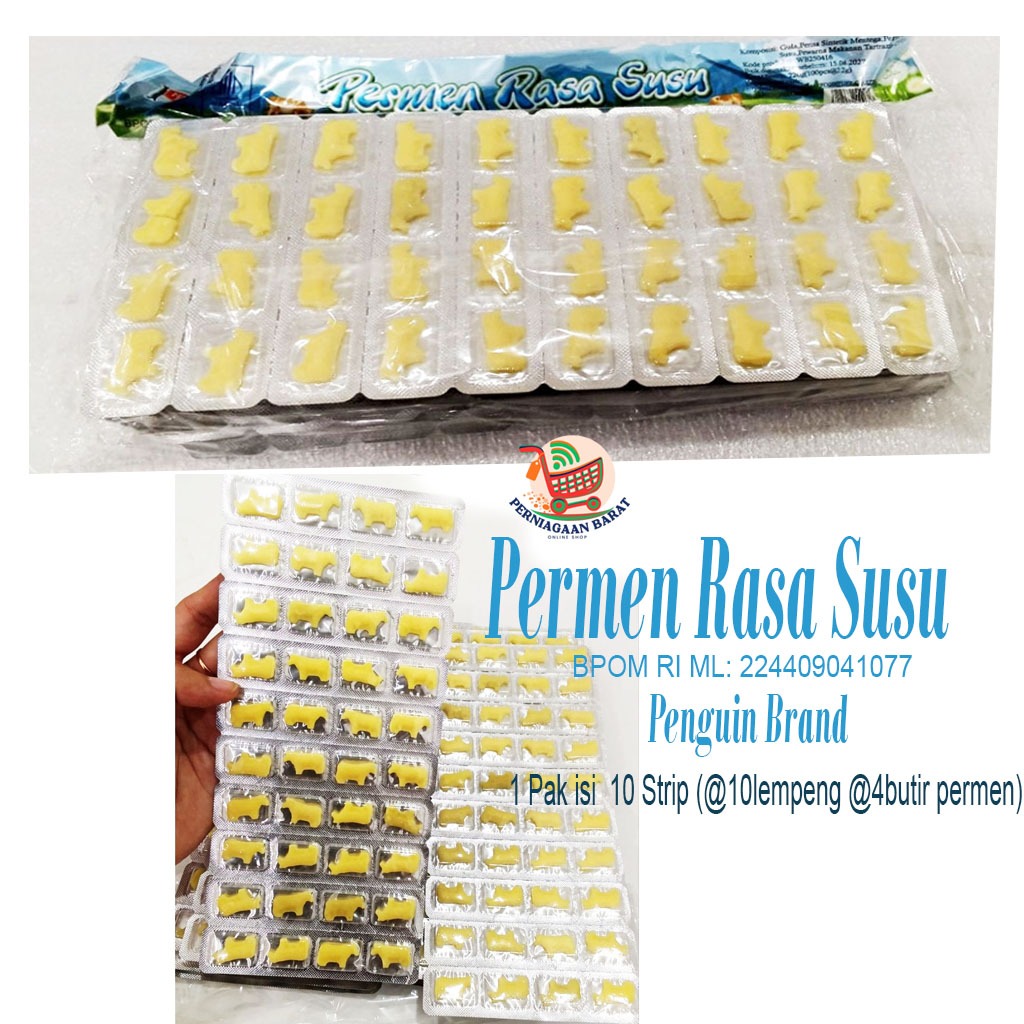 Jual Exp Apr 2027 - 1 Pack (10 Strip) Permen Susu Sapi Jadul Penguin ...
