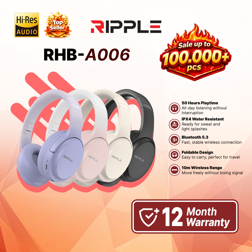 Jual Ripple Bluetooth Headphones RHB-A005/A006 Headphone Bluetooth ...