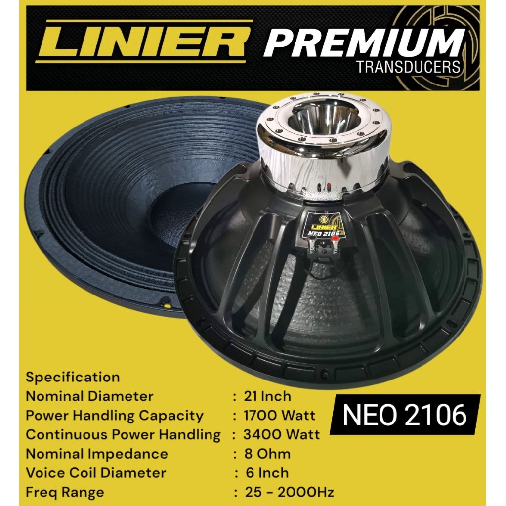 Jual LINIER 2106 NEO Speaker Subwoofer 21 Inch Neodymium Voice Coil 6 ...