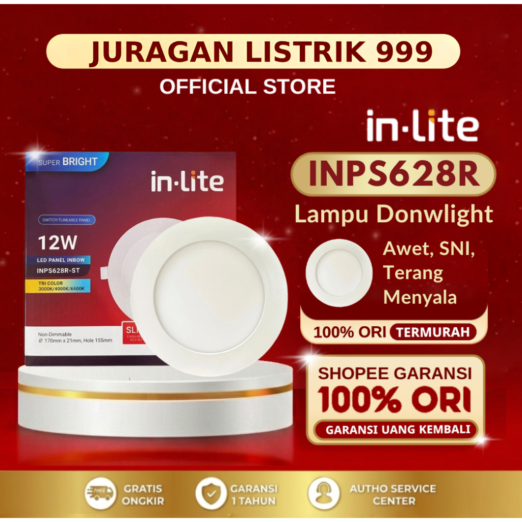 Jual InLite LED Lampu Downlight Panel Inbow INPS628R - 3-18 Watt SNI ...