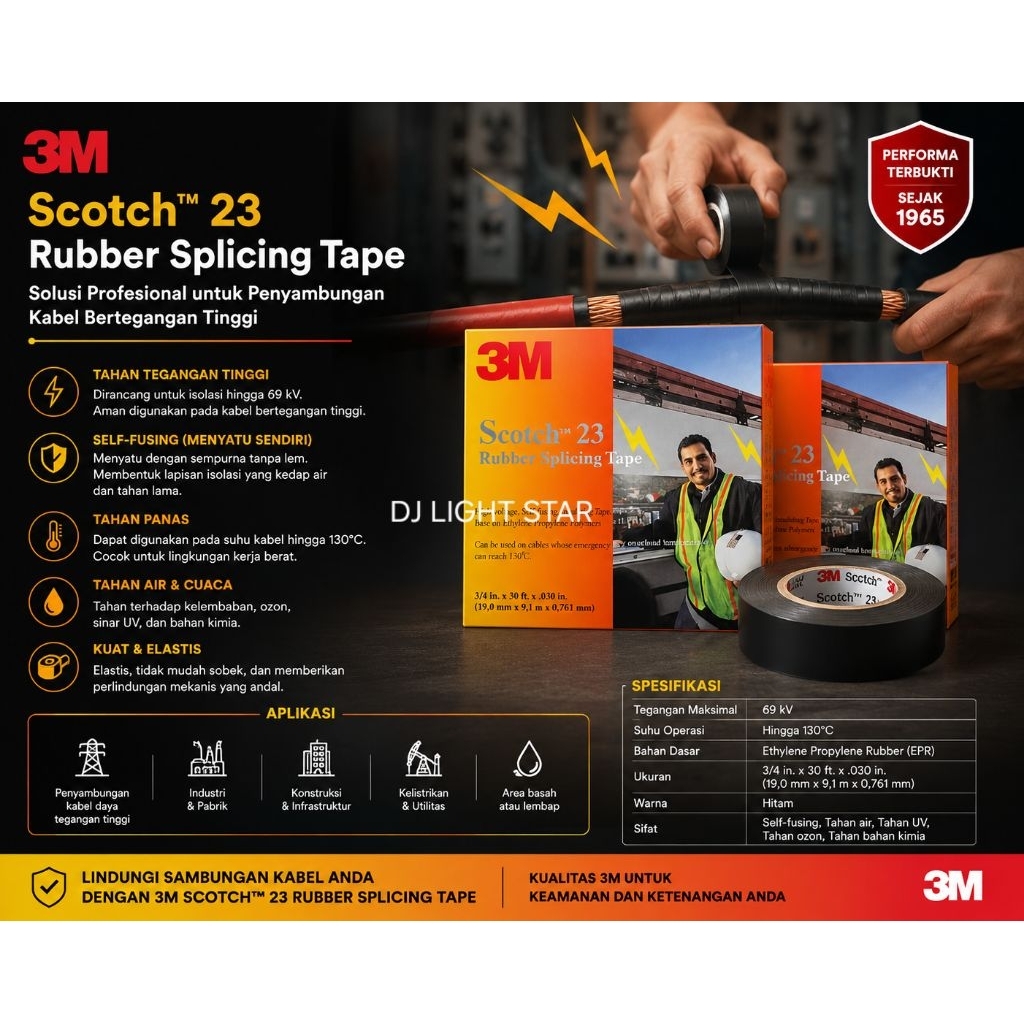 Jual Isolasi 3M Rubber Scotch 23 Isolasi Listrik | Shopee Indonesia