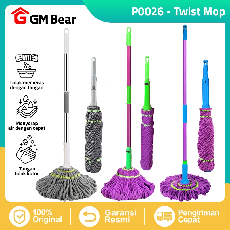 Jual GM Bear Alat Pel Lantai Peras Otomatis Twist Mop Series - Kain Pel ...