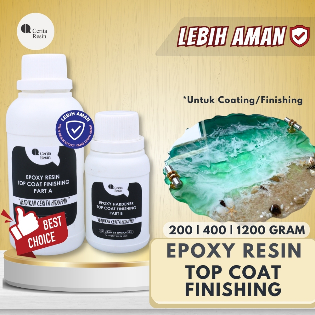 Jual CERITA RESIN - Epoxy Resin Top Coat Finishing Resin Bening Clear ...