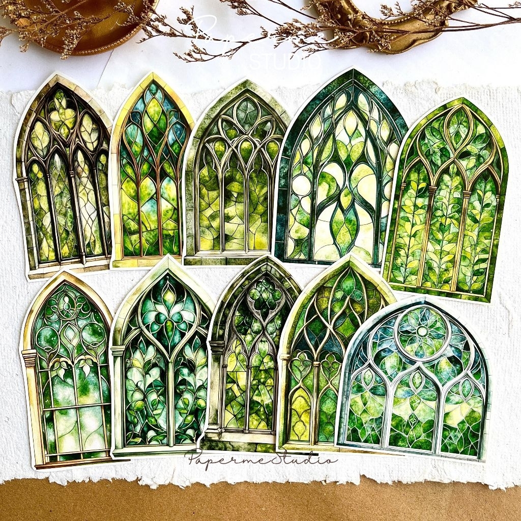 Jual CUT STICKER - windows stained glass whimsical aesthetic vintage ...