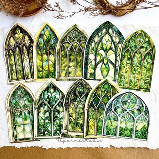 Jual CUT STICKER - windows stained glass whimsical aesthetic vintage ...