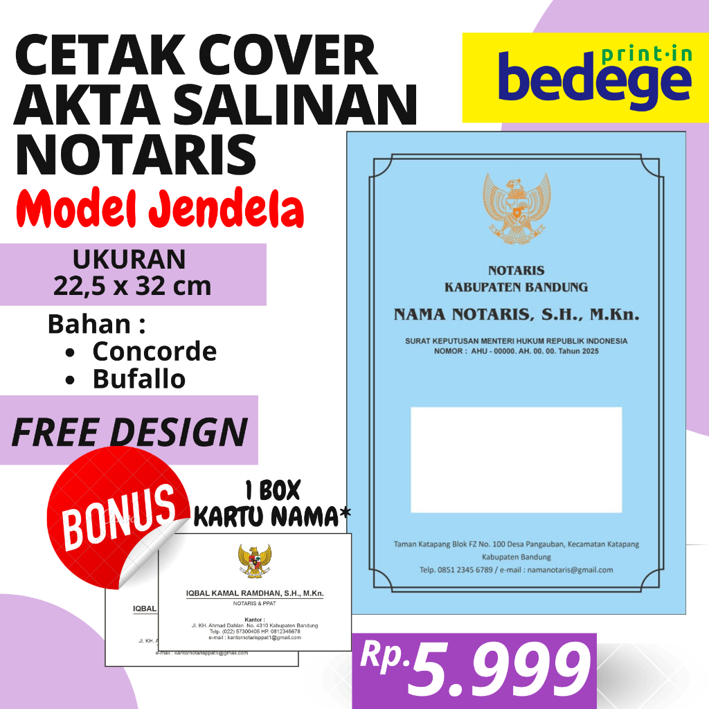 Jual COVER AKTA SALINAN NOTARIS PPAT model Jendela | Shopee Indonesia
