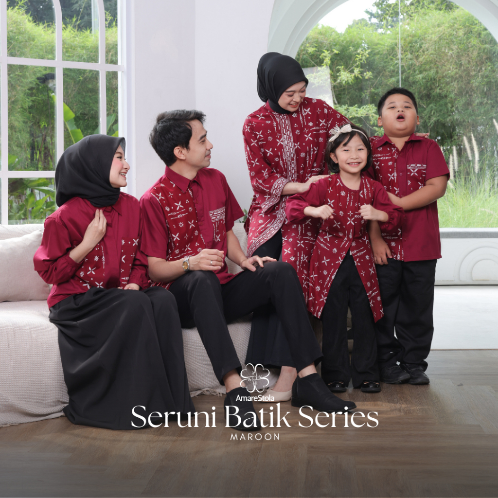 Jual Amarestola - Seruni Batik Maroon Series Sarimbit Keluarga Baju ...