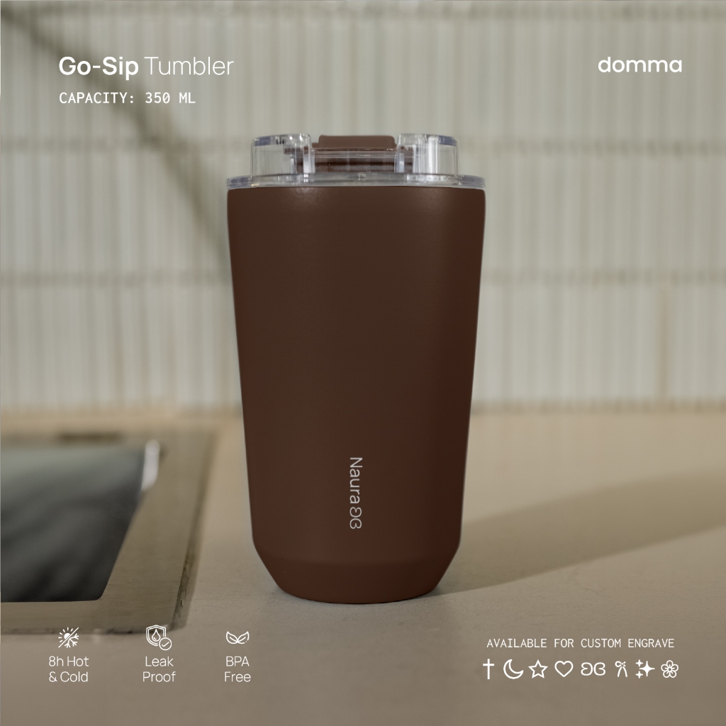 Jual [Domma] Custom Engrave - 350 ml Go-Sip Tumbler Hadiah Double Wall ...