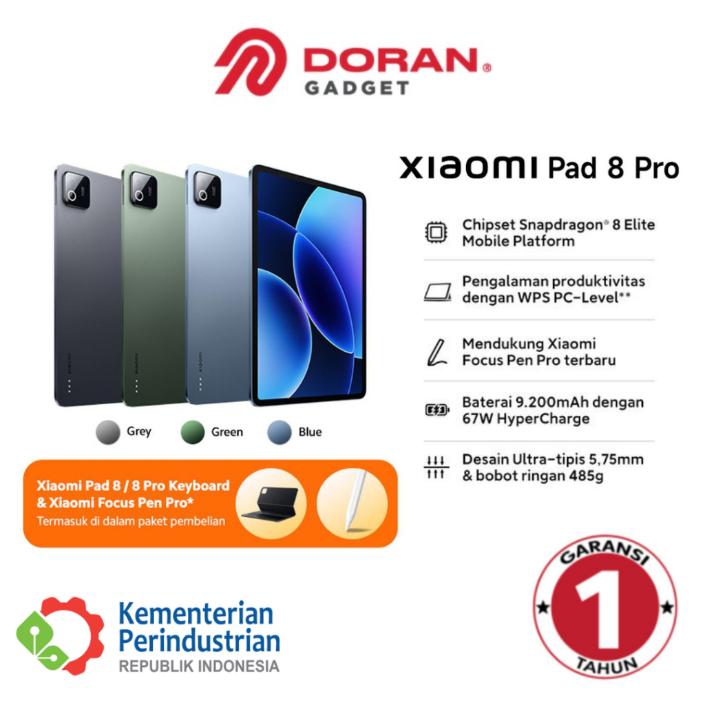 Jual Xiaomi Pad 8 Pro 12/512GB Tablet Android Chipset Snapdragon 8 ...