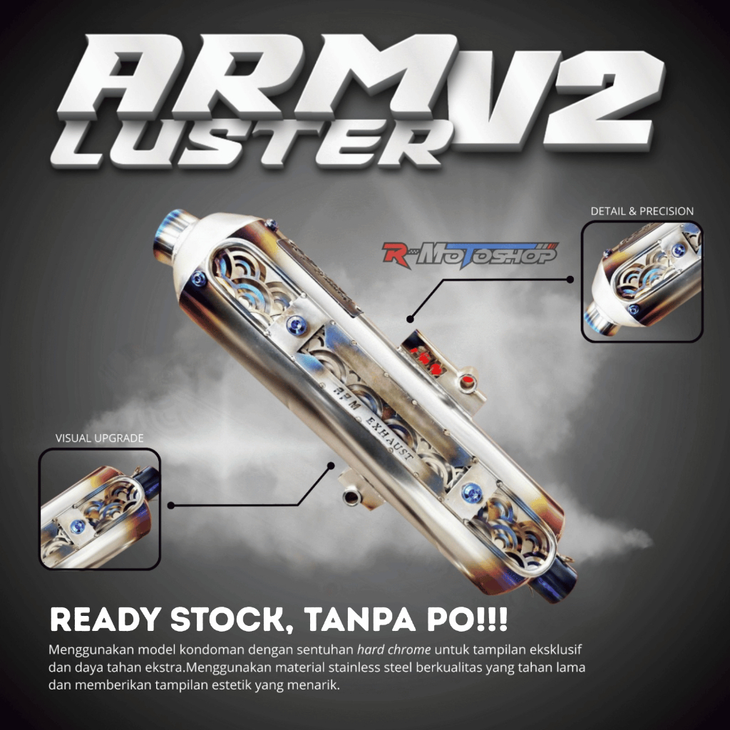Jual RMotoshop KNALPOT ARM KONDOMAN LUSTER V2 ADV, AEROX, BEAT, PCX ...