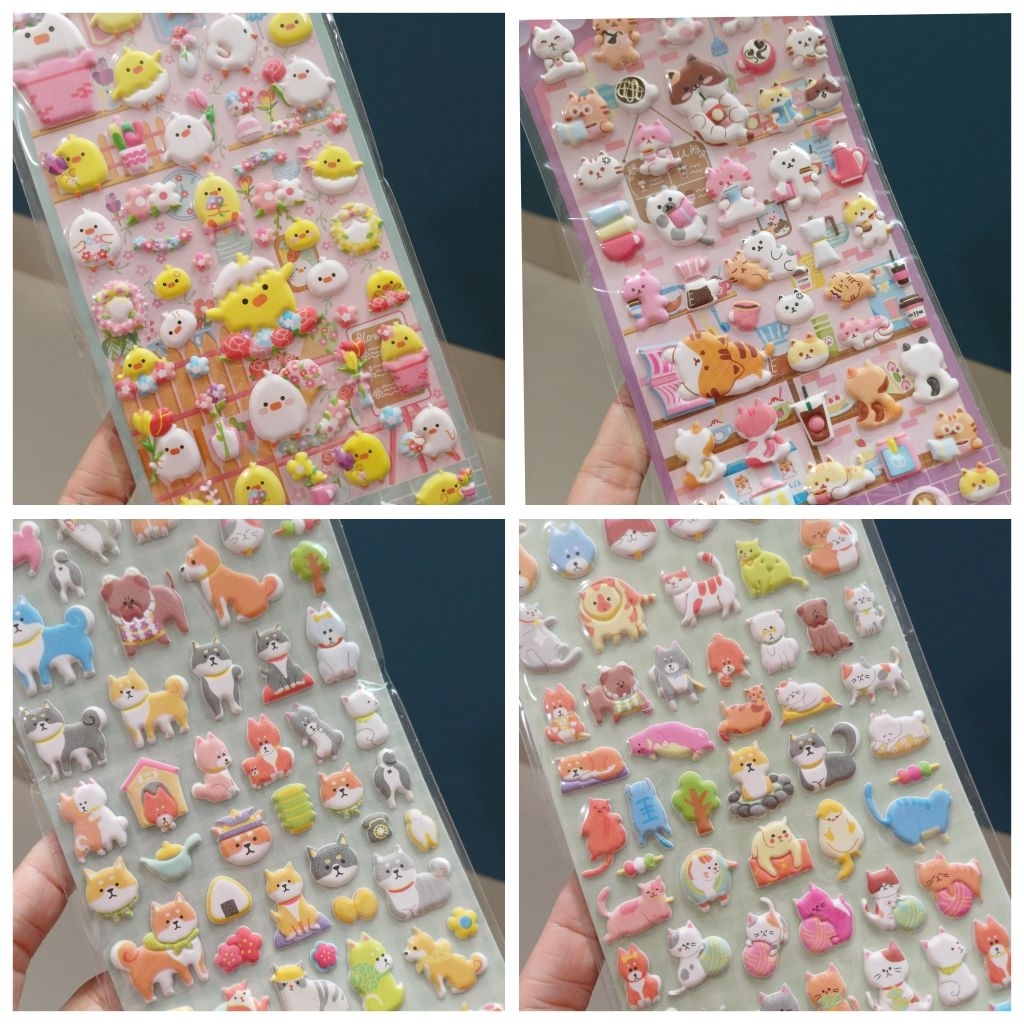 Jual Sticker timbul motif kucing ayam dog shiba inu AST04 | Shopee ...