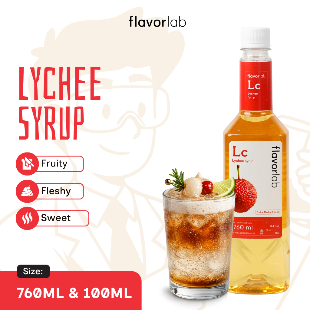 Jual Flavorlab Gourmet Lychee Syrup Halal 760ml – Perasa Minuman Leci ...