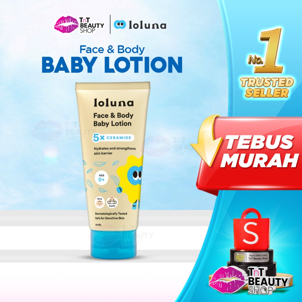 Jual LOLUNA Face & Body Baby Lotion 80ml 5x Ceramide Lotion Newborn Dan ...