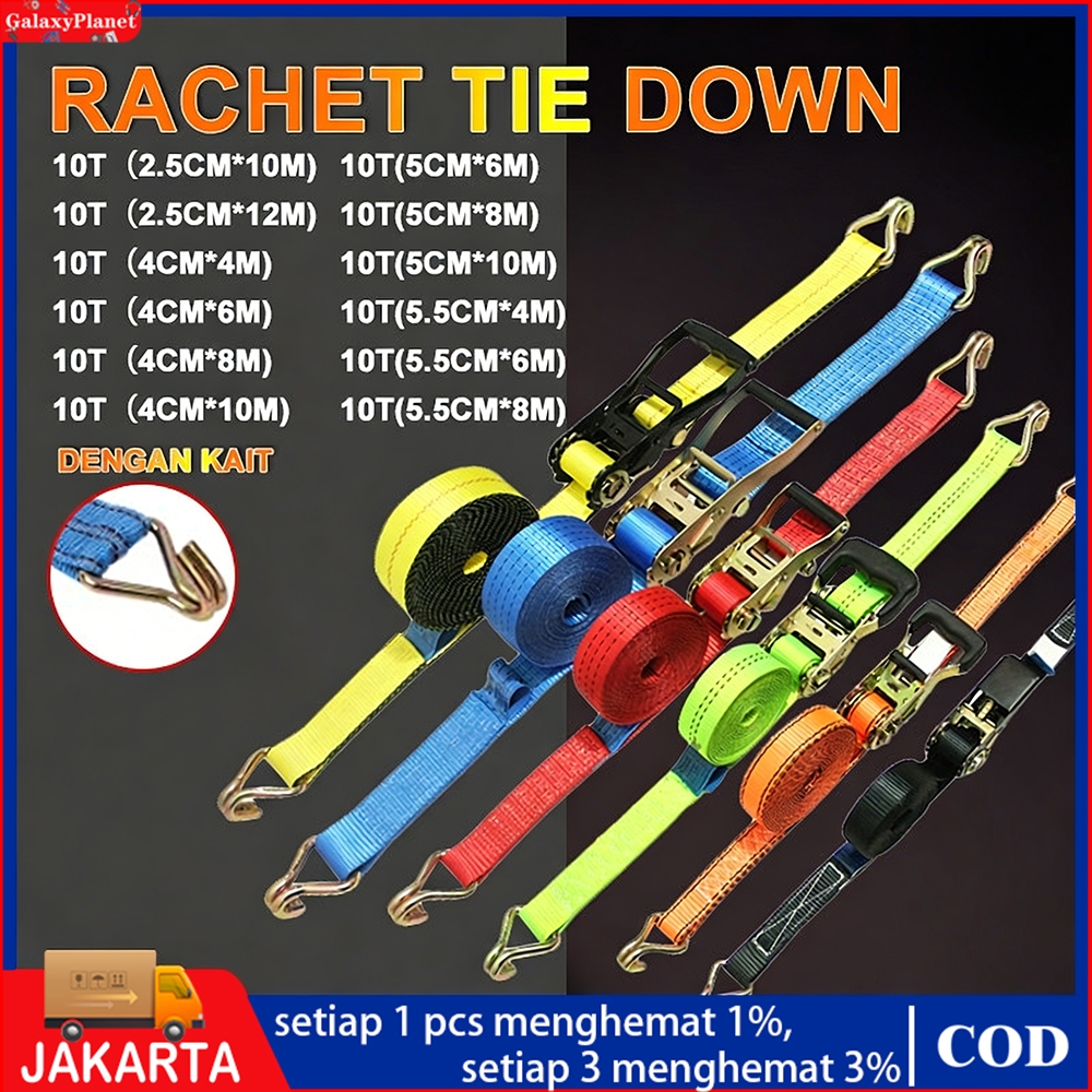Jual COD Rachet tie down/4-10 meter Trek belt /10 ton tali sound/tali ...