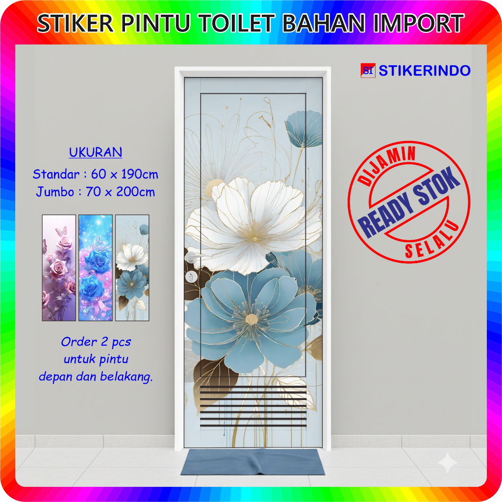 Jual Sticker Pintu Kamar Mandi / Sticker Pintu Toilet / Stiker Pintu WC ...