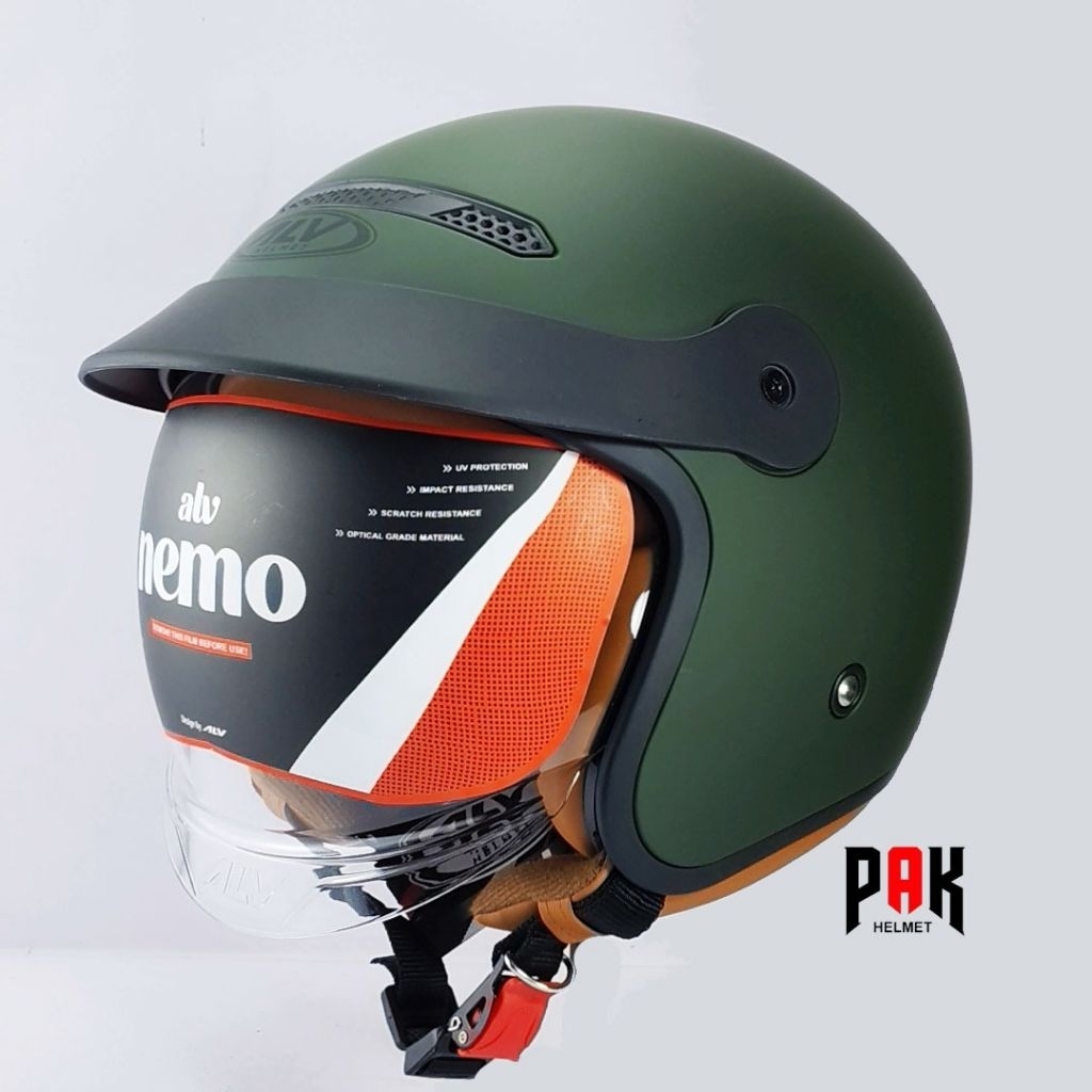 Jual ALV NEMO Full Visor Half Face helmet | Shopee Indonesia