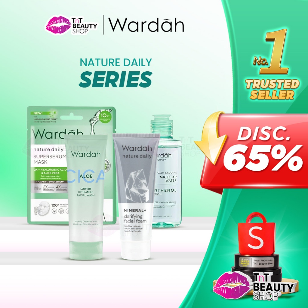 Jual Wardah Nature Daily SERIES | Clay Mask - Facial Wash - Moisturizer ...