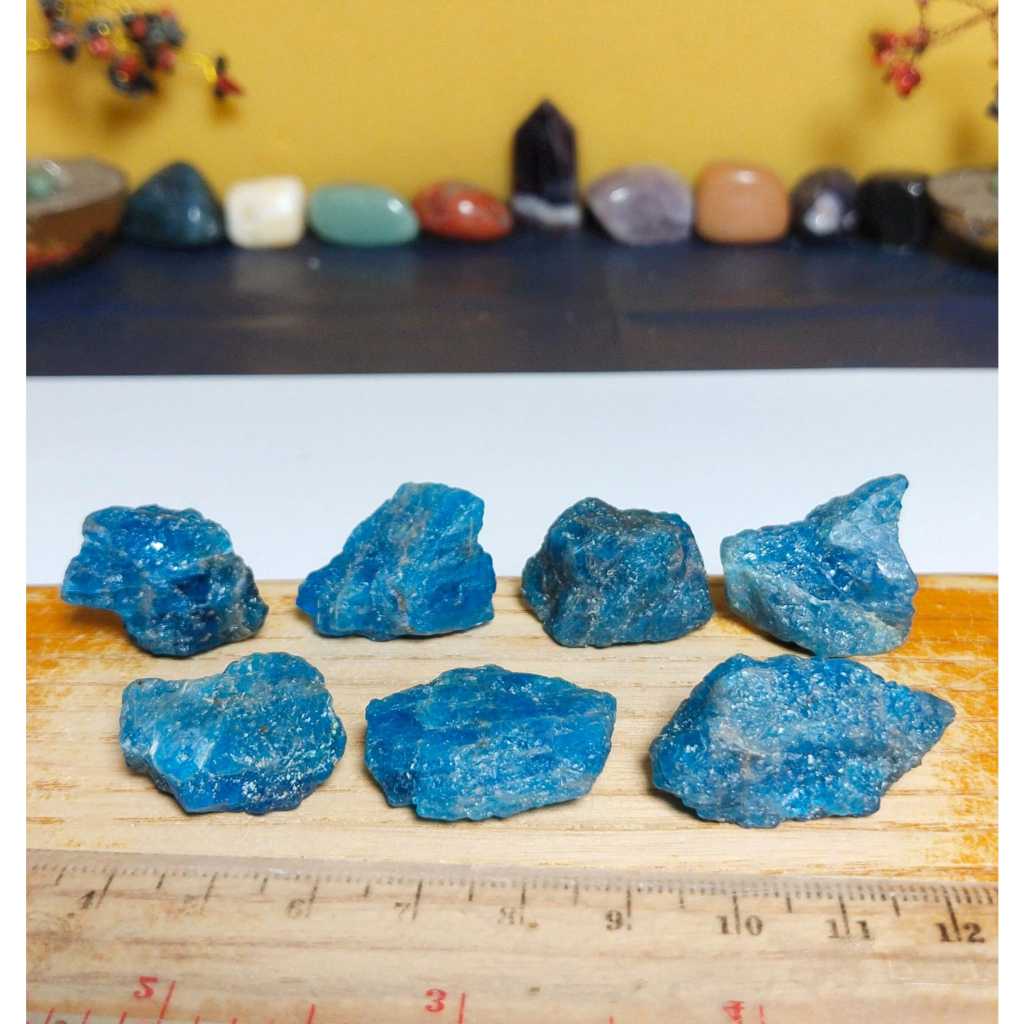 Jual Natural Blue Apatite High Quality Rough / Raw Deep Blue Paket (1 ...