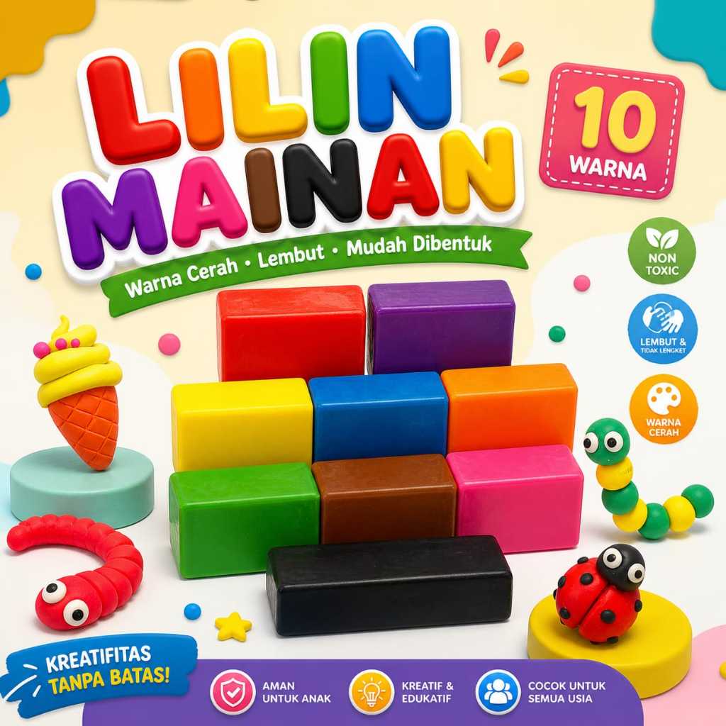 Jual Lilin Mainan Edukasi Anak Warna Warni Besar Plastisin | Shopee ...