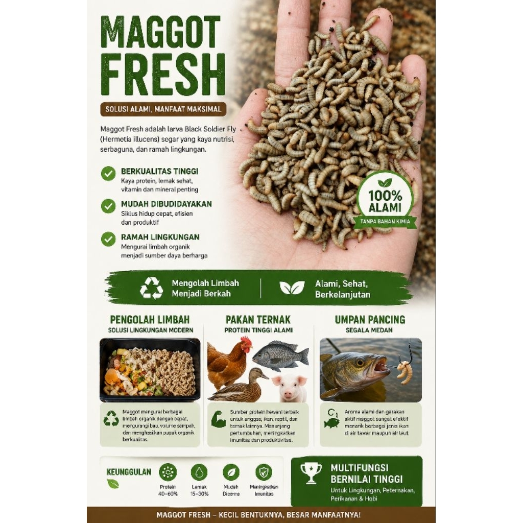 Jual MAGGOT FRESH 100 GRAM | Shopee Indonesia