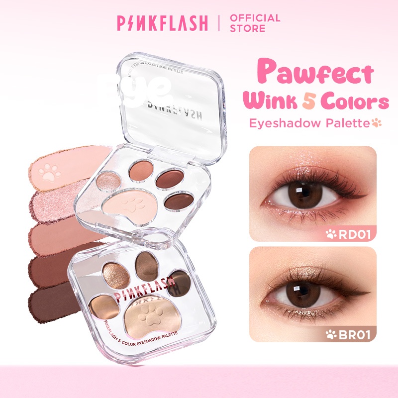 Jual Pinkflash Pawfect Wink 5-colors Eyeshadow Palette High Pigmented ...