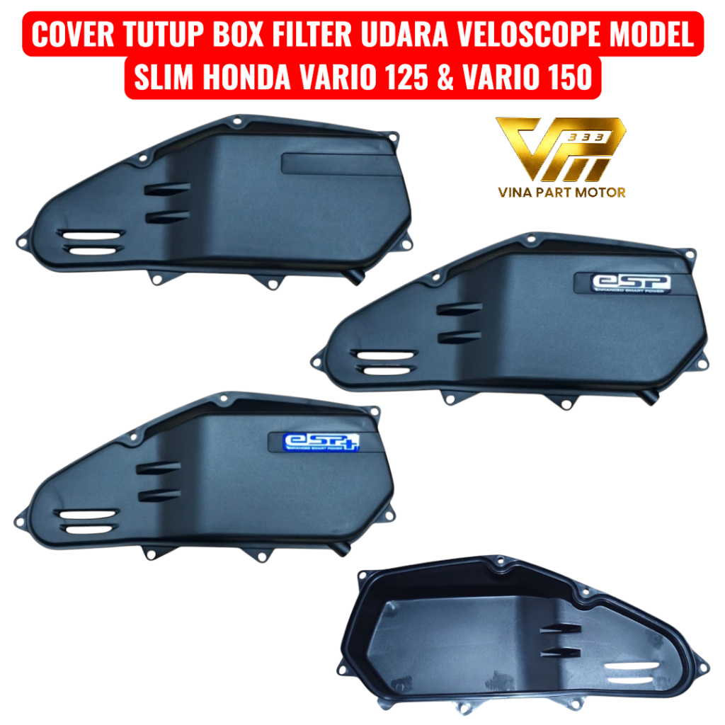 Jual cover tutup box filter udara veloscope vario 125 150 model slim ...