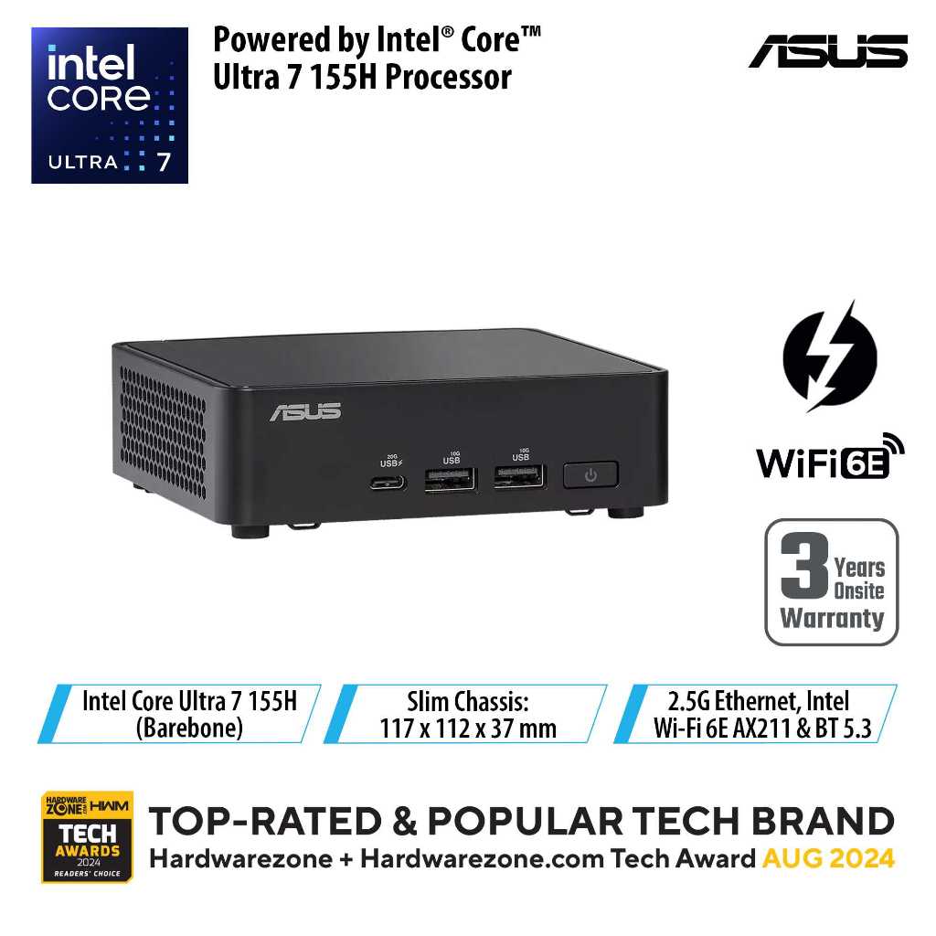 Jual ASUS NUC 14 Pro Slim NUC14RVK-B Kit Barebone Intel Core Ultra 7 AI ...