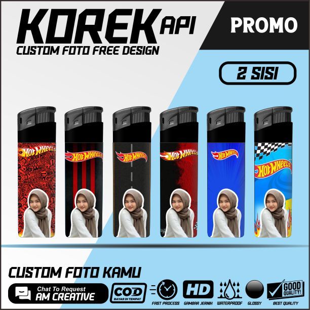 Jual Mancis Korek Api Custom Foto 2 Sisi Free Design HD tema Hot Wheels ...