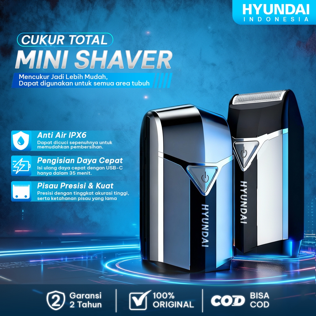 Jual HYUNDAI Electric Shaver Alat Cukur Kumis & Jenggot Pria – Mesin ...