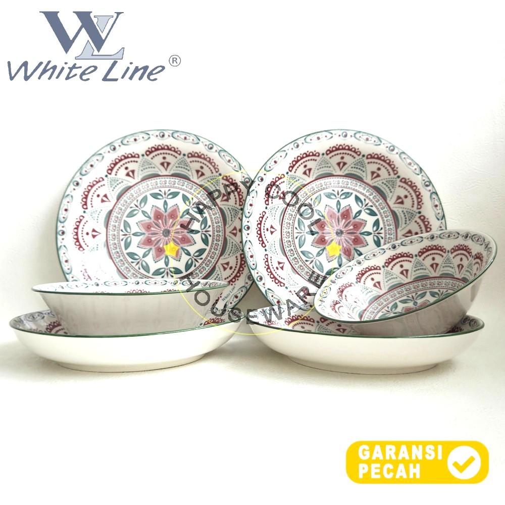 Jual WHITE LINE 1Pcs Moon Shape Plate 8in Piring Buah Piring Dalam ...