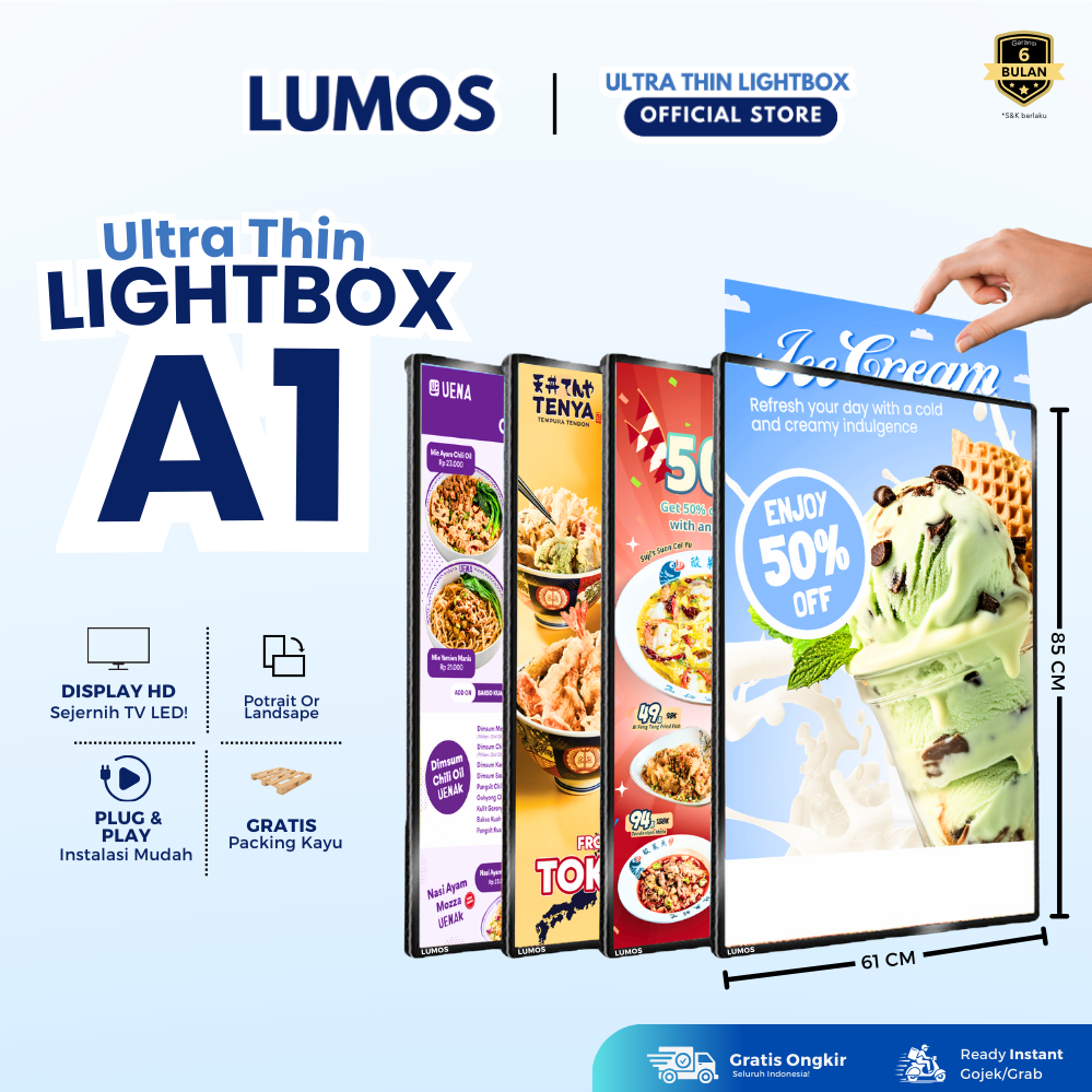 Jual Ultra Thin Light Box A1 | LED Frame Lightbox Portable Slim Signage ...