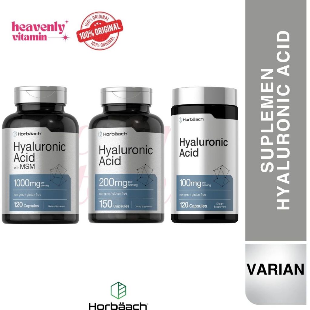 Jual Horbaach Hyaluronic Acid 200 mg-150 Capsules & with MSM 1000 mg ...