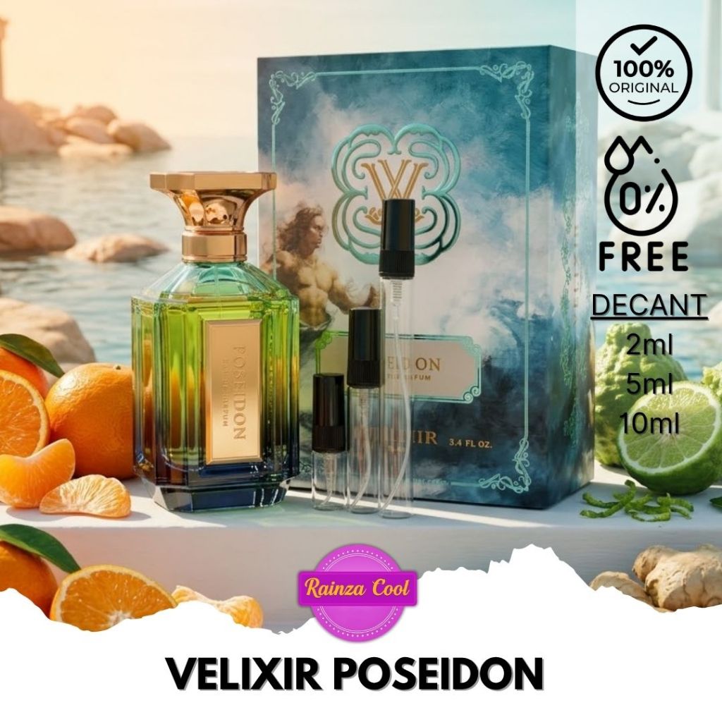 Jual Decant Parfum Velixir Poseidon EDP Unisex Aroma Citrus Fresh Spicy ...