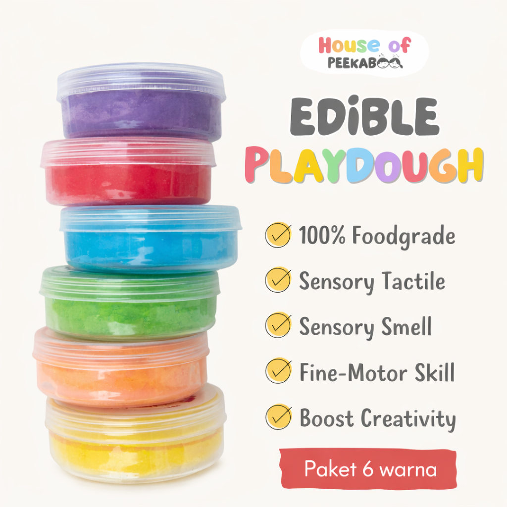 Jual HoPe - Edible Playdough Paket 6 warna Taste safe clay homemade ...