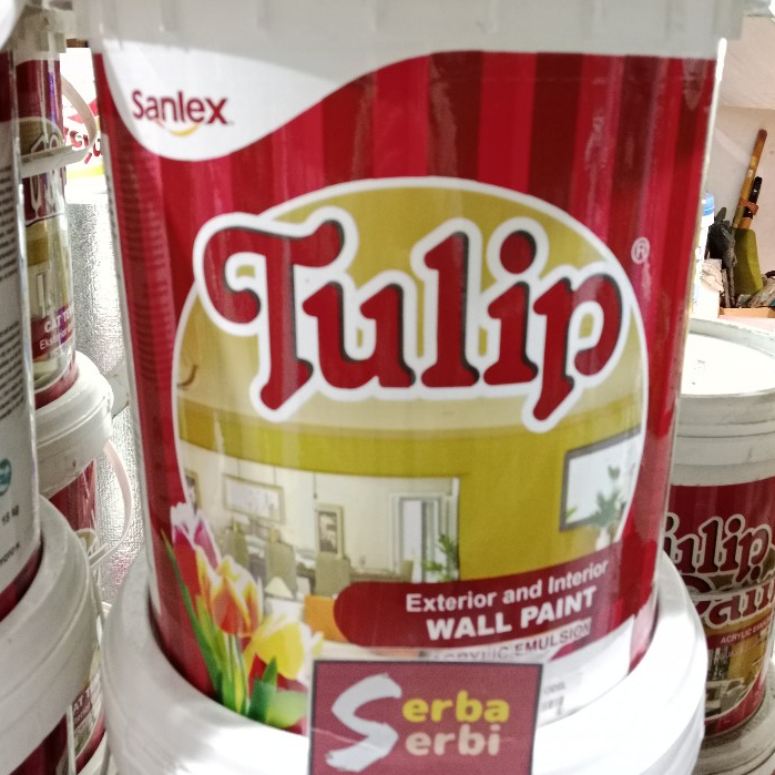 Jual (18KG TULIP) Cat air tembok Wall paint 18kg Tulip paint Sanlex ...