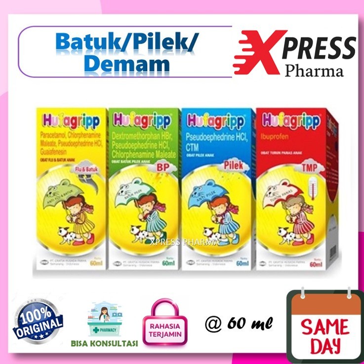 Jual XPRESS ! Hufagrip TMP BP Pilek Flu Batuk Merah Kuning Biru Hijau ...