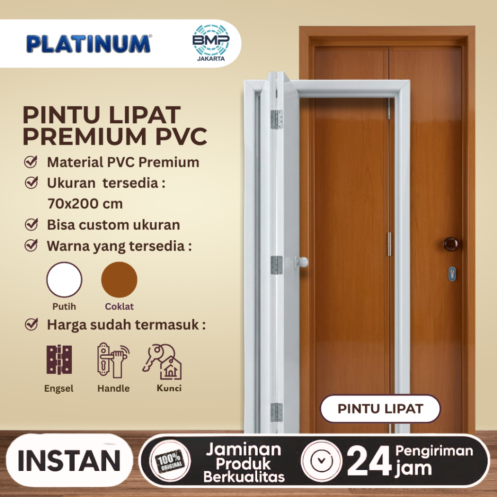 Jual Pintu Lipat Minimalis Ukuran 70x200 cm Bahan PVC Premium Dengan ...