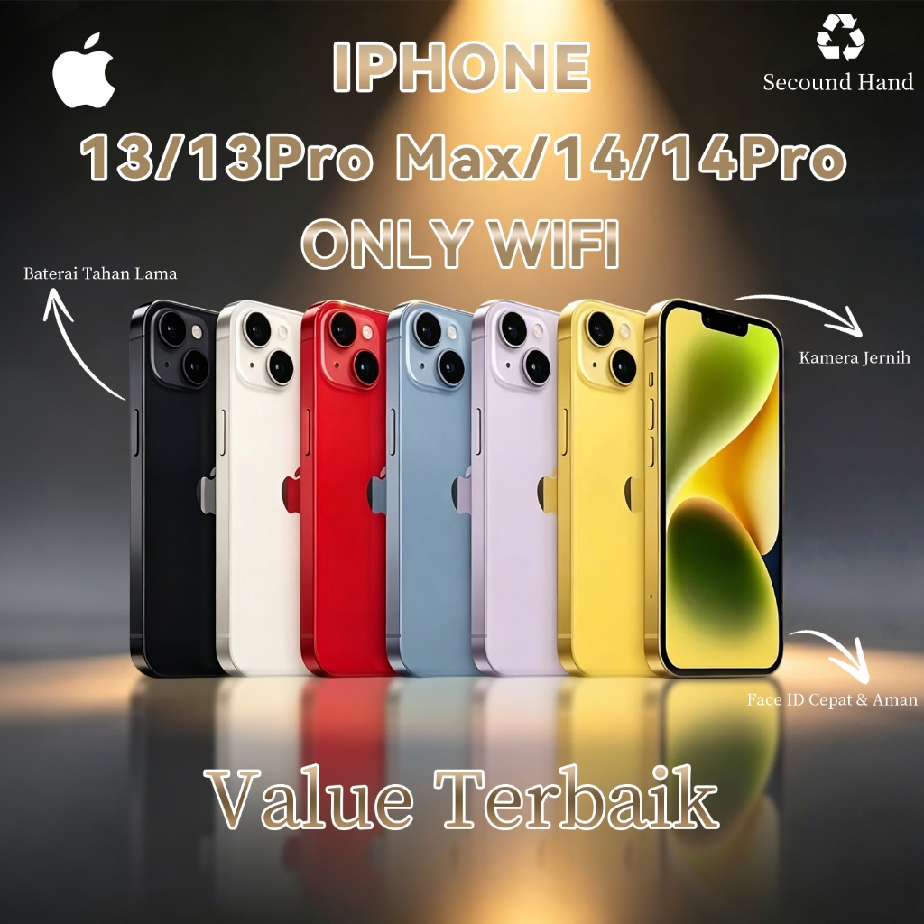 Jual IPhone 13/13Pro/Pro Max/14/14 Pro/Pro Max Wifi Only 128GB/256GB ...
