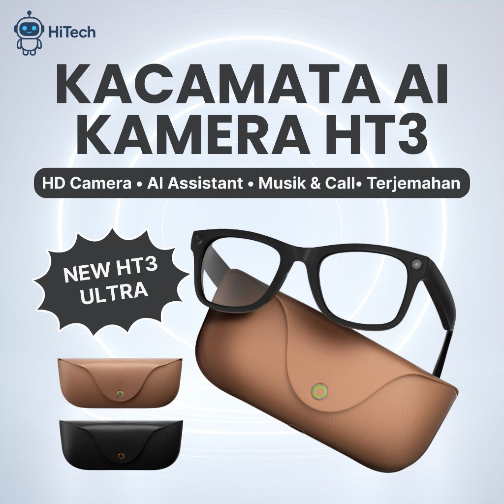 Jual Kacamata AI Kamera HT3 – 1200P Rekam Video Stabilizer, AI Voice ...