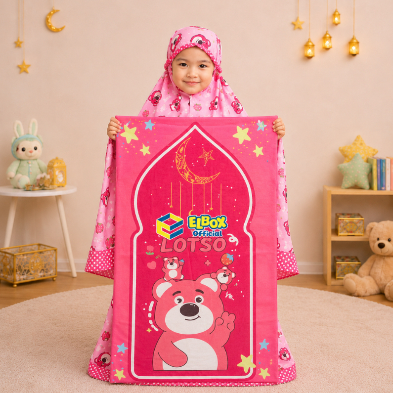 Jual Elbox Spesial Set Mukena anak + sejadah fleece 2 - 10 Tahun Motif ...