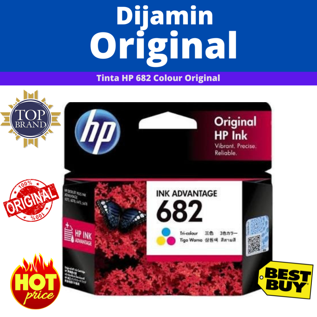 Jual HP 682 Colour Original Ink / Tinta HP 682 Black Advantage ...