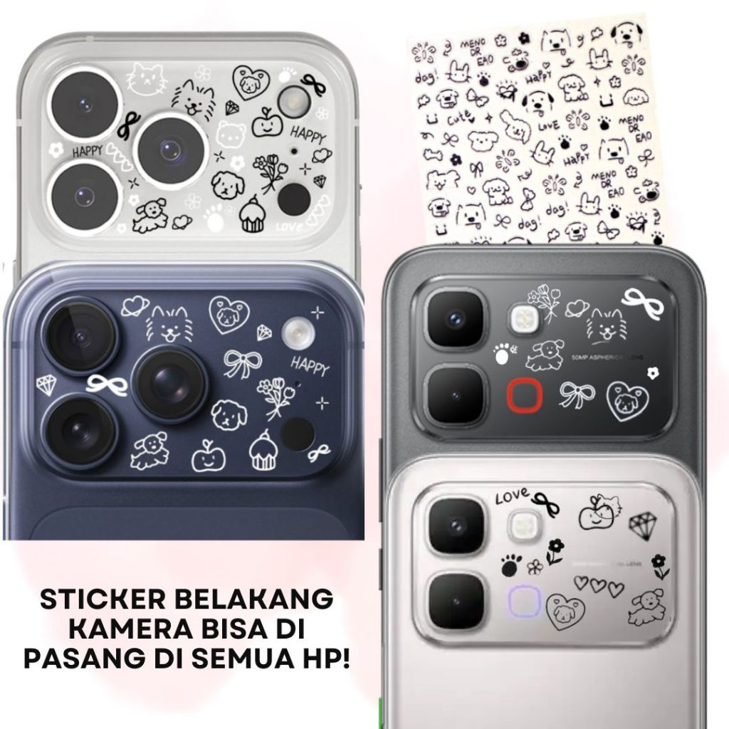 Jual Cute Camera Lens Sticker Set – Stiker Gemas HP KAMERA BELAKANG ...